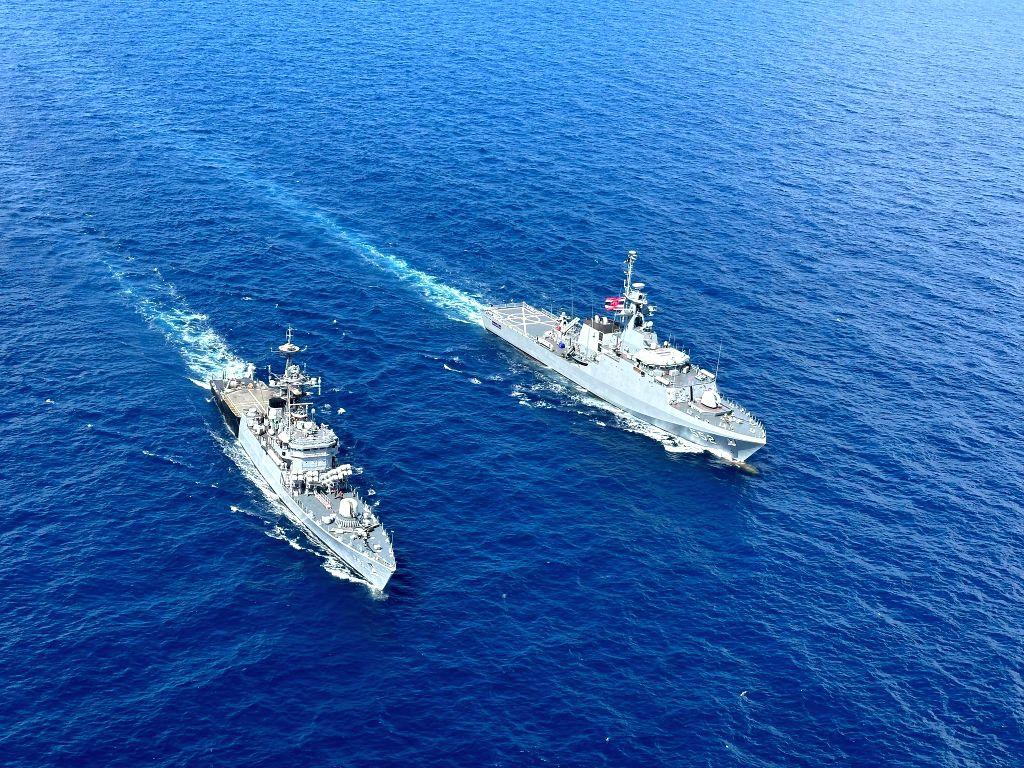 Indigenously built Indian Naval ships Kulish and IN LCU 56 during the ...