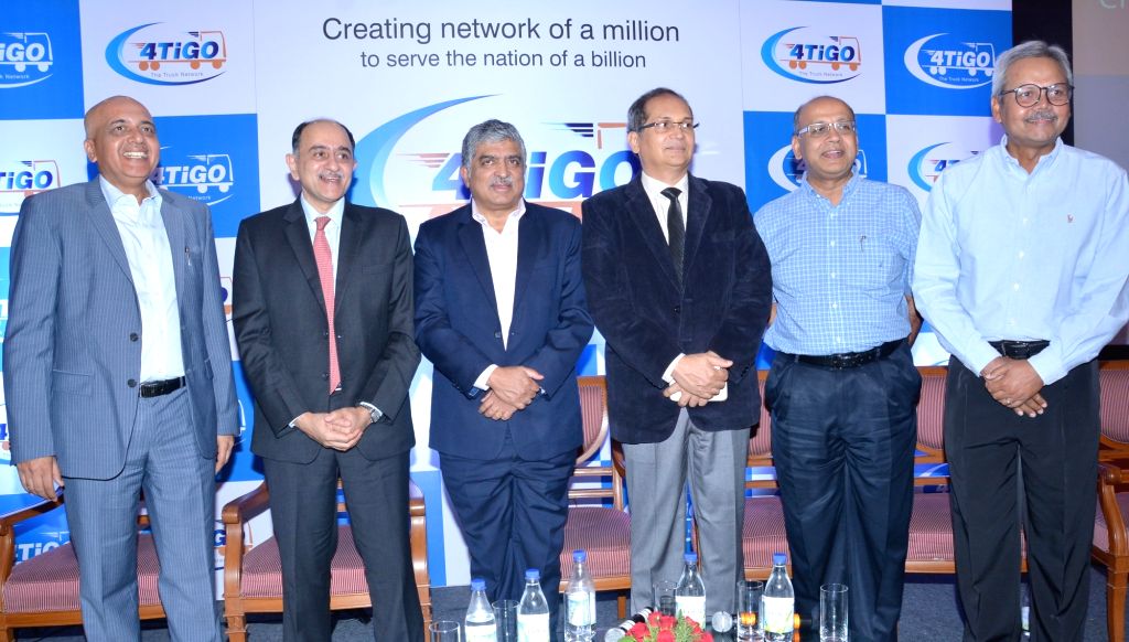 Nandan Nilekani during 4TiGO, The Truck Network press conference
