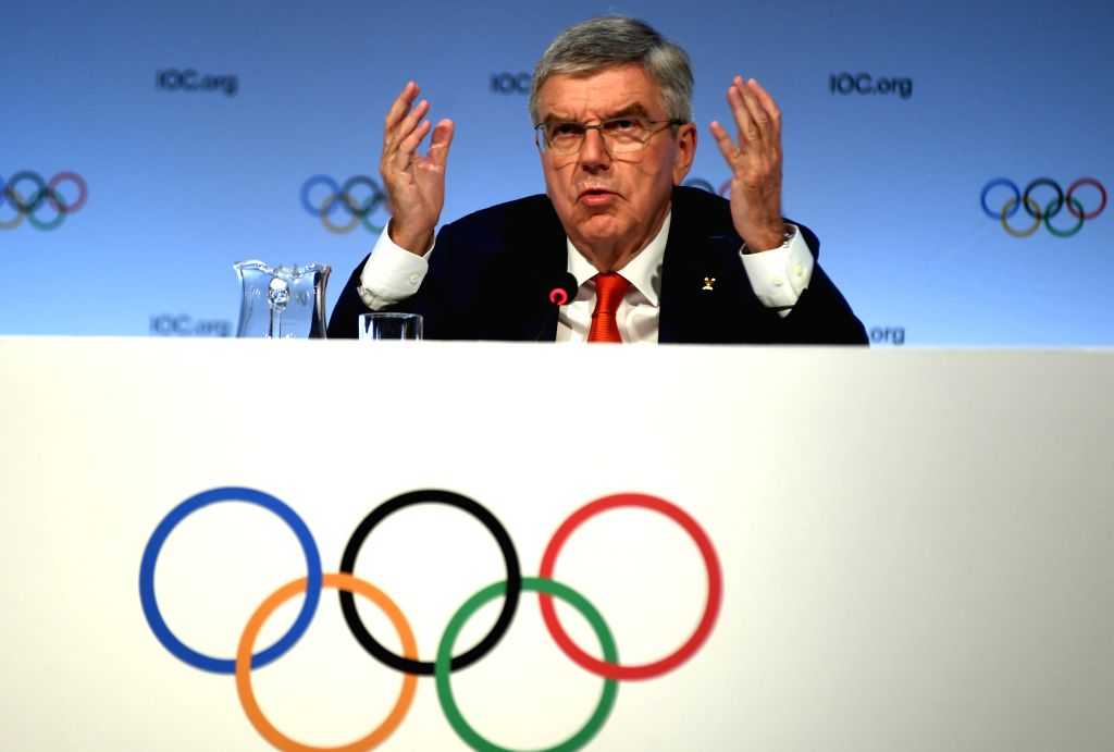 International Olympic Committee (IOC) President Thomas Bach adresses a ...