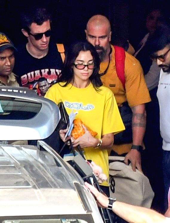 International pop star Dua Lipa arrives at airport