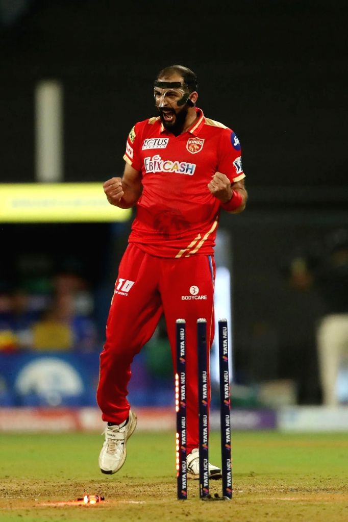 Free Photo: IPL 2022, PBKS vs CSK: Rishi Dhawan's face shield catches ...