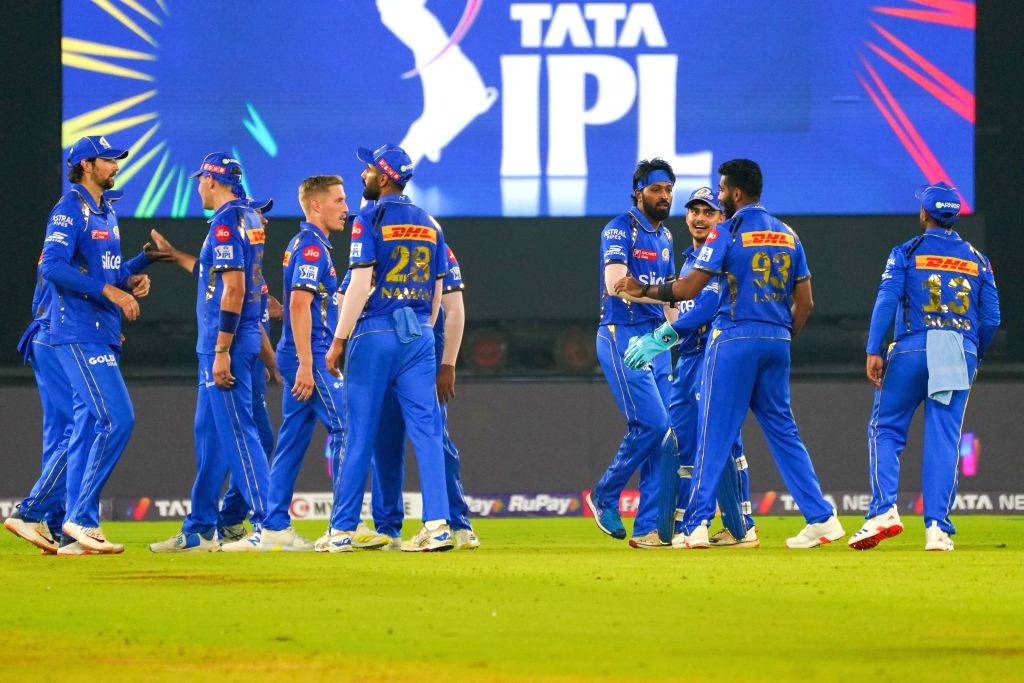 IPL 2024 T20 cricket match between Gujarat Titans and Mumbai Indians at ...