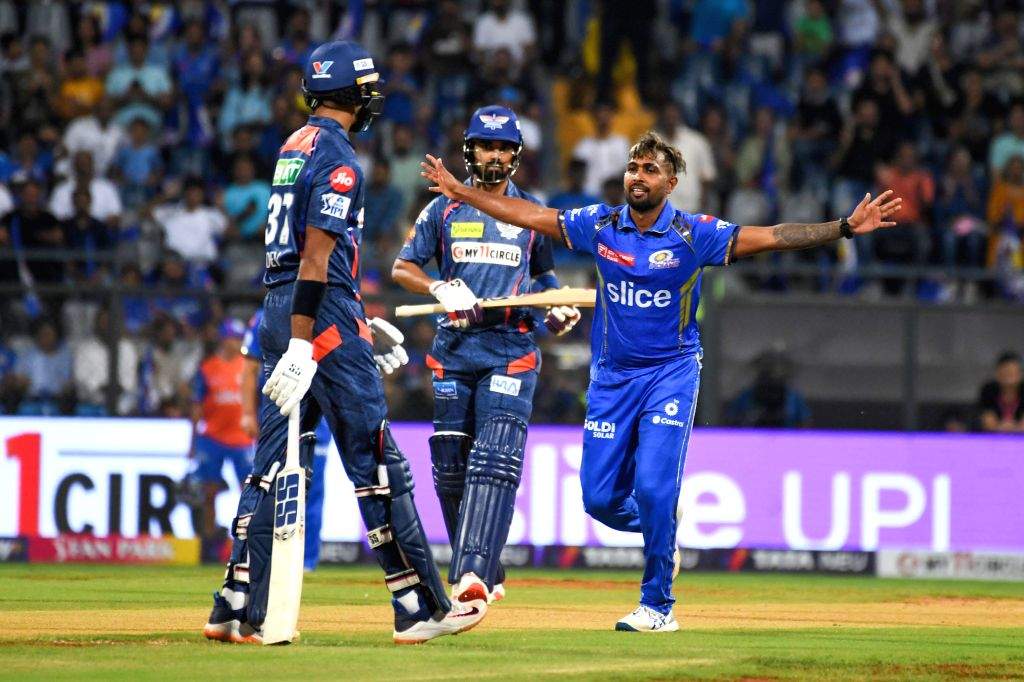IPL match between Mumbai Indians and Lucknow Super Giants at Wankhede ...