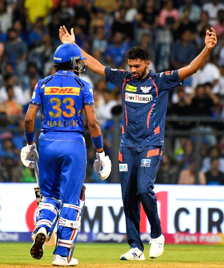 IPL match between Mumbai Indians and Lucknow Super Giants at Wankhede ...