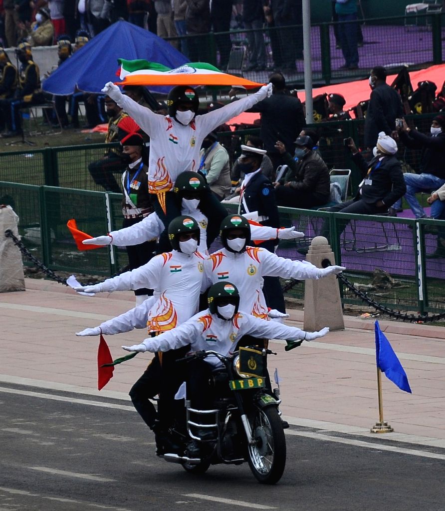 ITBP Dare Devils perform during the full dress rehearsal