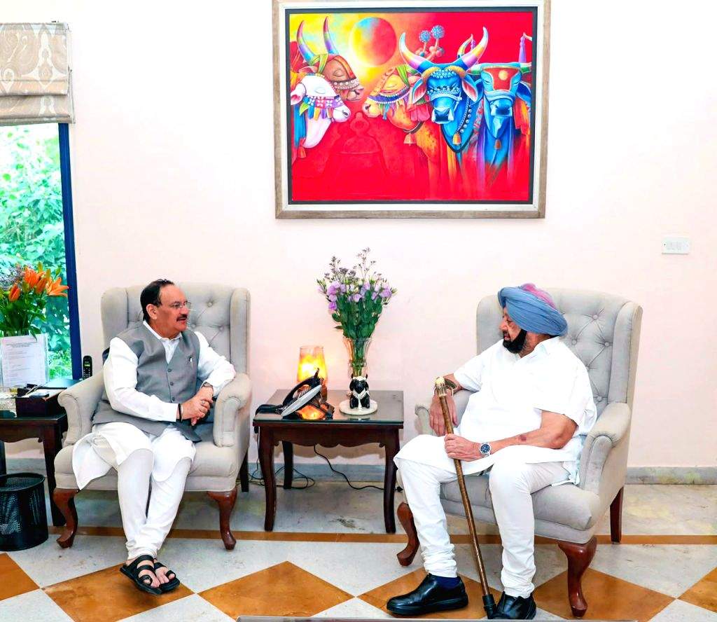 J.P. Nadda Meets Captain Amarinder Singh in New Delhi