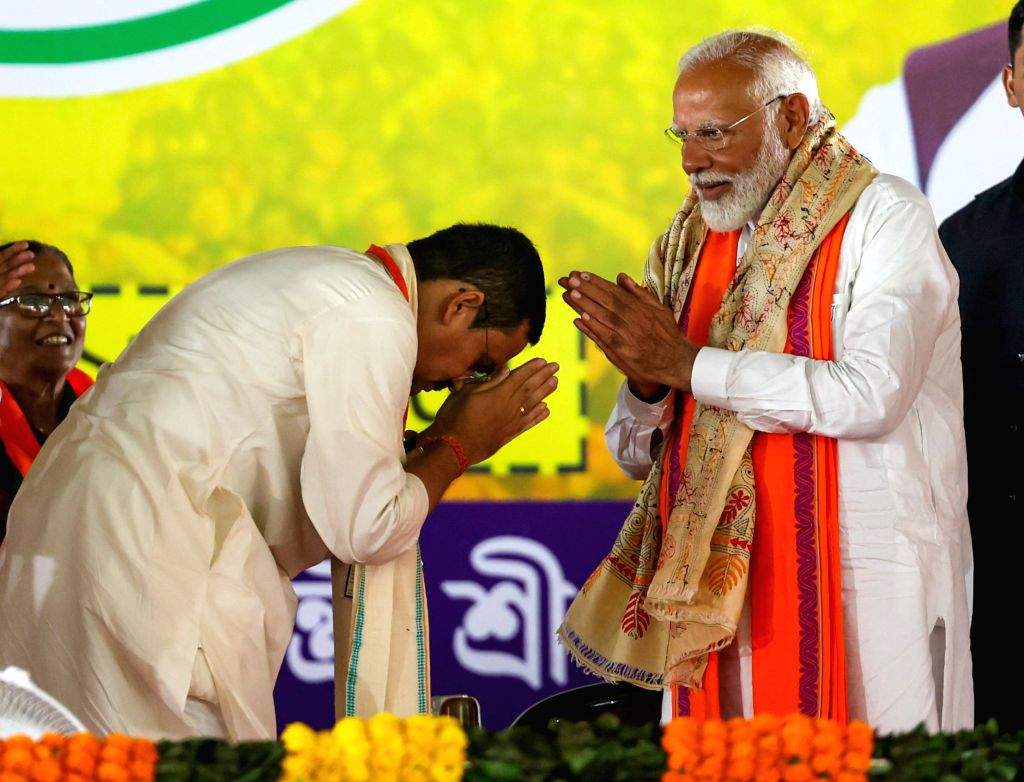 Prime Minister Narendra Modi attends a public meeting amid ongoing Lok ...