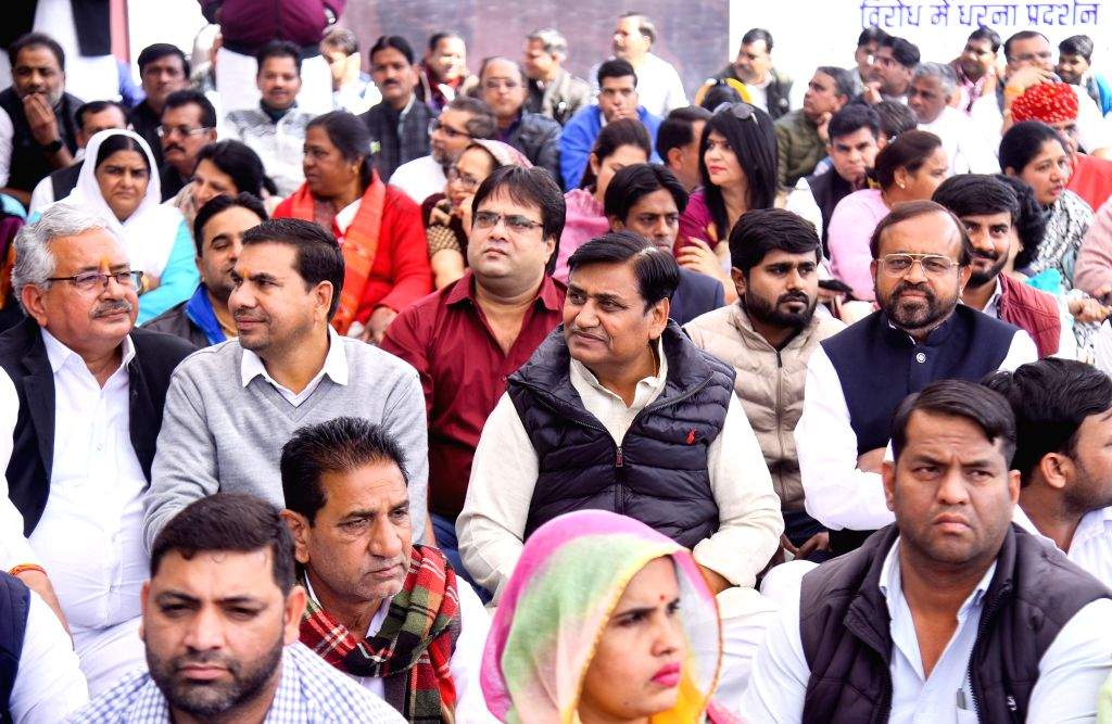 Jaipur : Rajasthan Congress President Govind Singh Dotasra along with ...