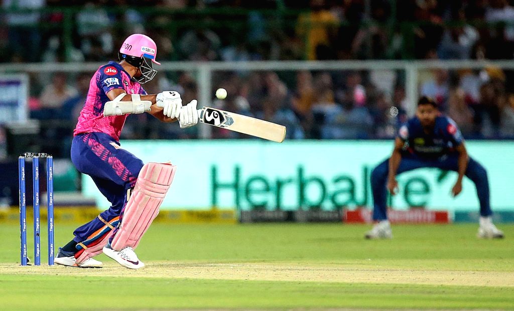 Jaipur : Rajasthan Royalsâ Yashasvi Jaiswal bats during the match