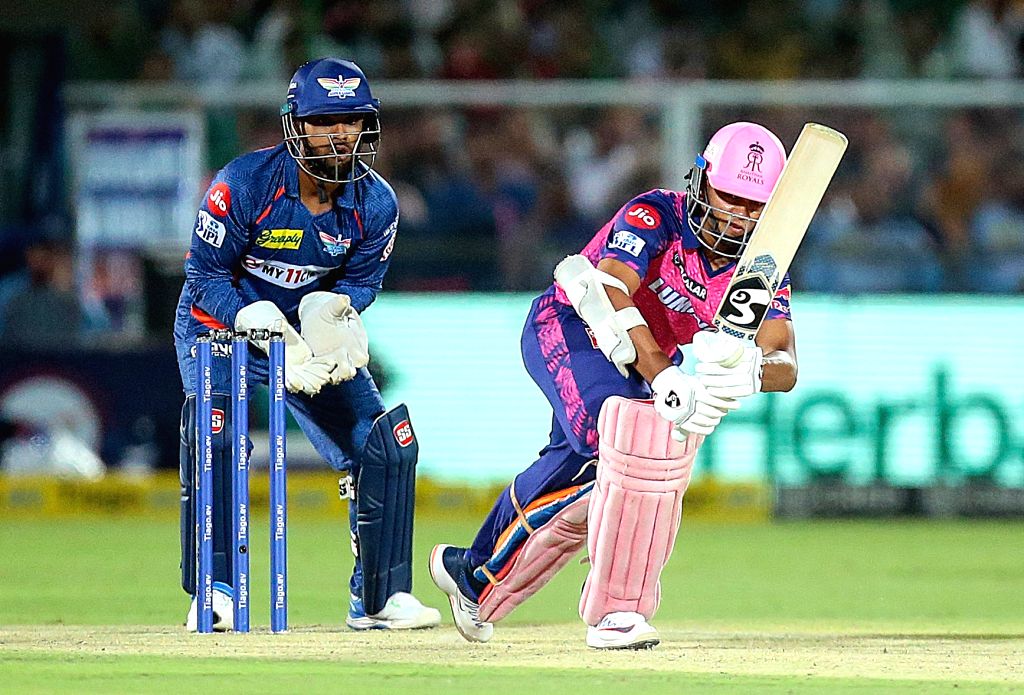 Jaipur : Rajasthan Royalsâ Yashasvi Jaiswal bats during the match