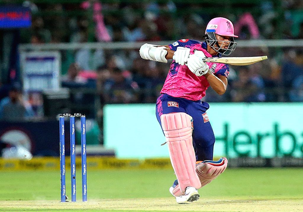 Jaipur : Rajasthan Royalsâ Yashasvi Jaiswal plays a shot