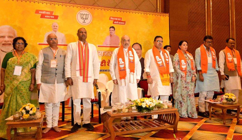 Jaipur : Union Minister Amit Shah during the BJP Committee meeting