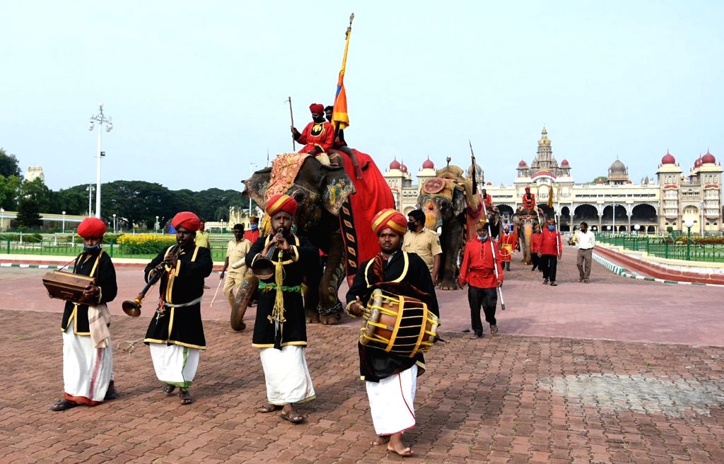 Jamboo Savari elephants rehearsals ahead of Dasara Jamboo savari procession