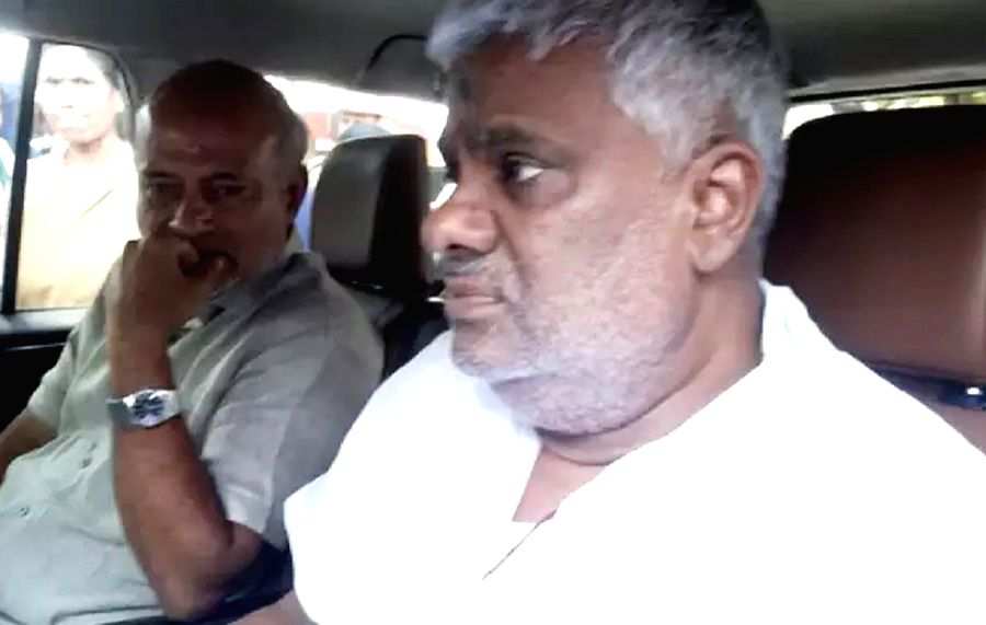 Janata Dal (Secular) MLA HD Revanna after he was released from jail