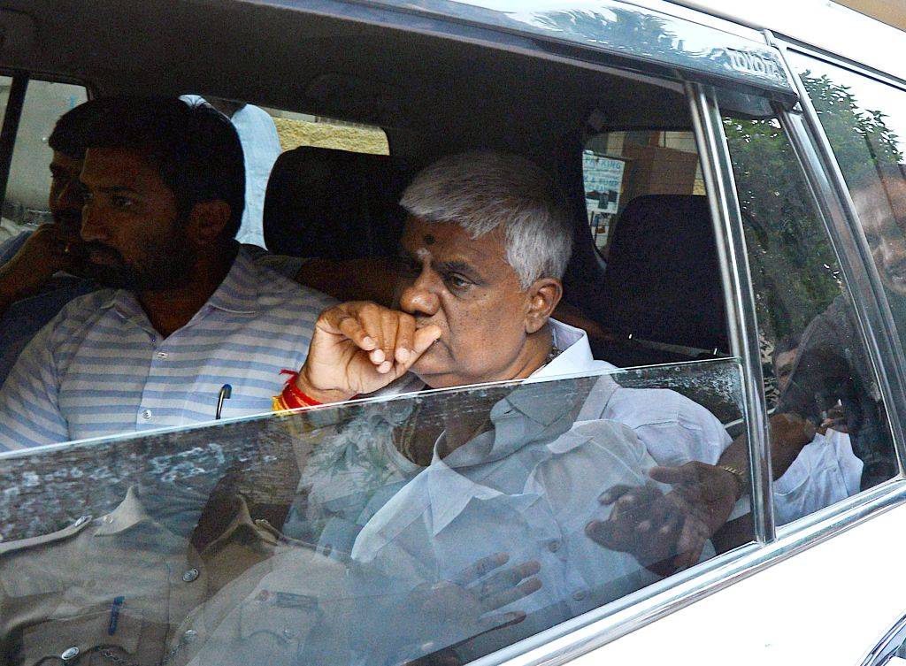 Janata Dal (Secular) MLA HD Revanna after he was released from jail