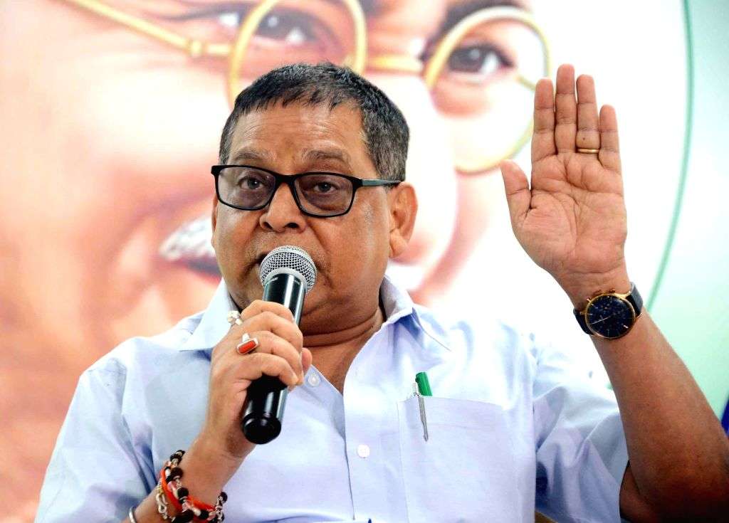 Janta Dal United SpokesPerson and MLC Niraj Kumar addresses a press ...