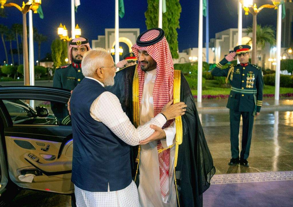 Crown Prince Mohammed bin Salman welcomes PM Modi