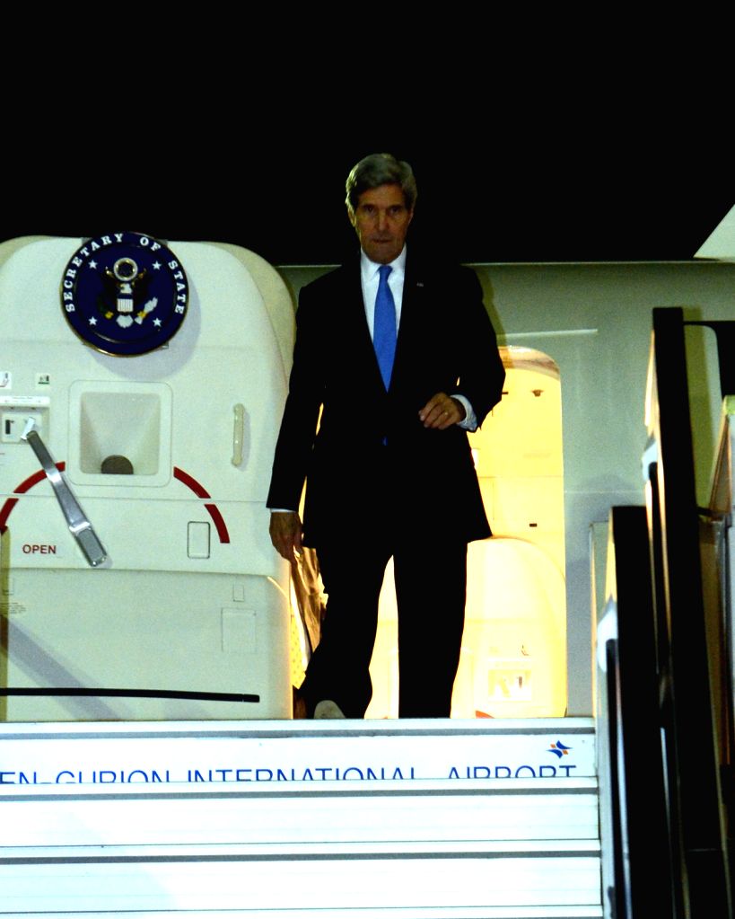 U.S. Secretary of State John Kerry arrival at Ben Gurion Airport near ...