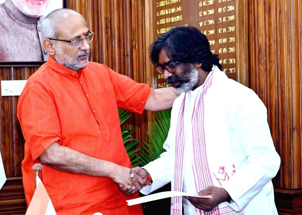 Jharkhand Governor C P Radhakrishnan with Jharkhand Mukti Morcha (JMM ...