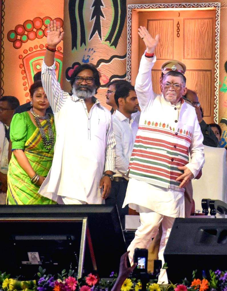 Jharkhand Governor Santosh Gangwar,Chief Minister Hemant Soren, JMM MLA ...
