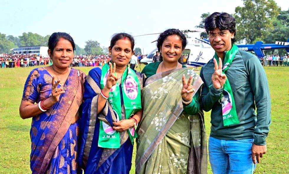 Jharkhand Mukti Morcha (JMM) candidate Kalpana Murmu Soren attends an ...