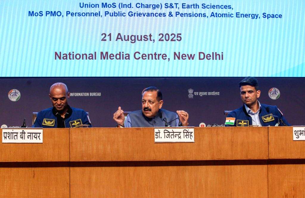 Jitendra Singh along with Shubhanshu Shukla & Prashant B. Nair address ...