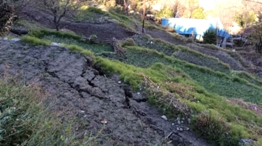 Joshimath crisis: Roof of house collapses, courtyard sinks
