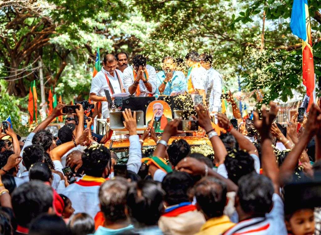 K. Annamalai campaigns for Vanathi Srinivasan in Coimbatore North