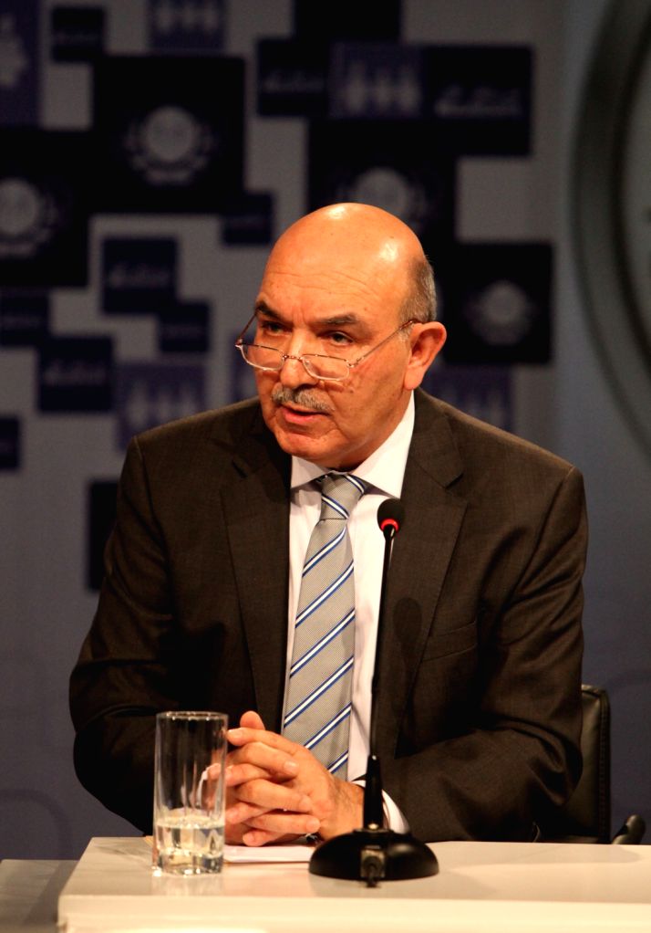 Presidential candidate Abdullah Abdullah speaks during a debate at a ...