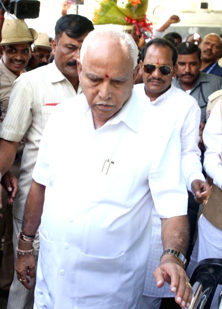 B.S. Yeddyurappa at his residence