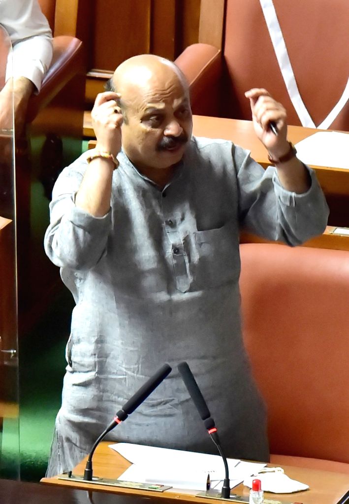 Karnataka Chief Minister Basavaraj Bommai addressing during the ...