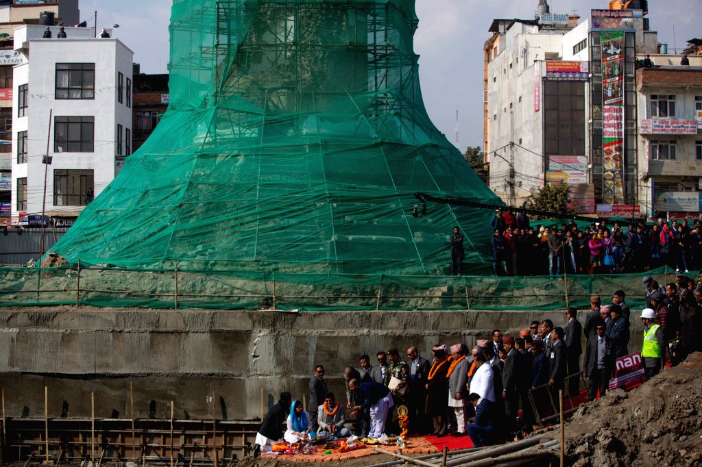 NEPAL-KATHMANDU-TOWER DHARAHARA-REBUILDING