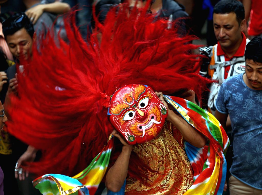 NEPAL-KATHMANDU-INDRAJATRA FESTIVAL-MASKED DANCER