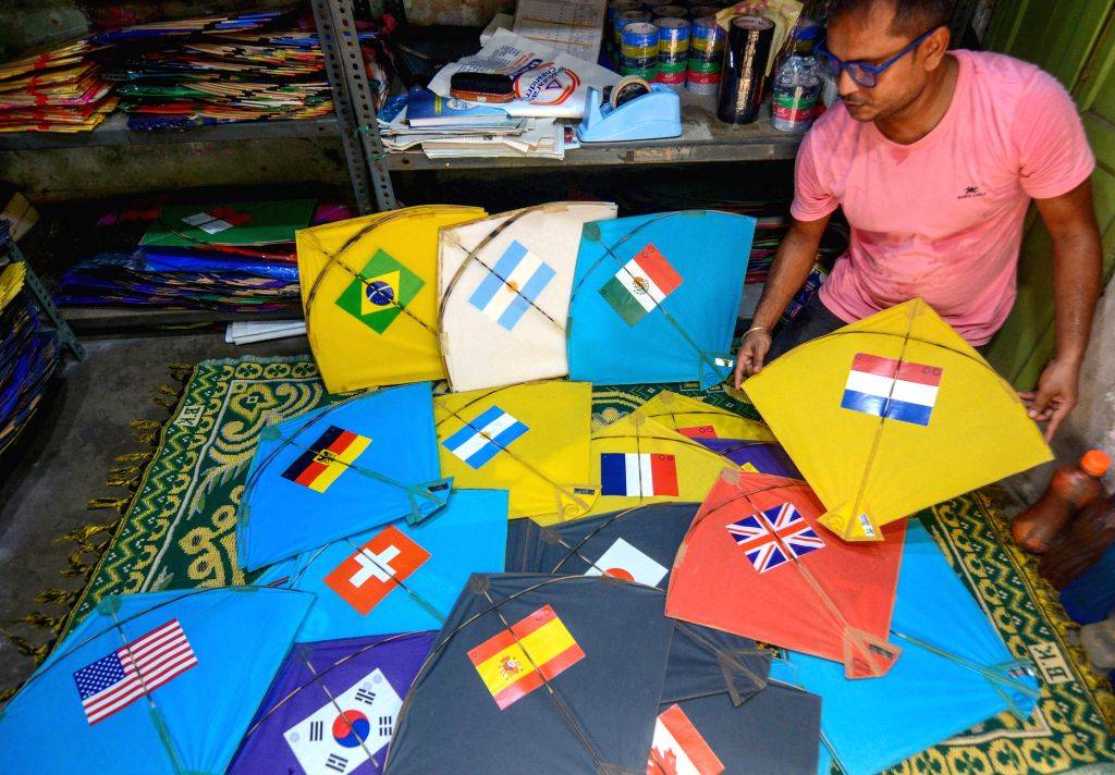 Kite maker prepares FIFA World Cup 2026-themed kites