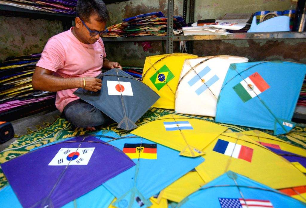 Kite maker prepares FIFA World Cup 2026-themed kites