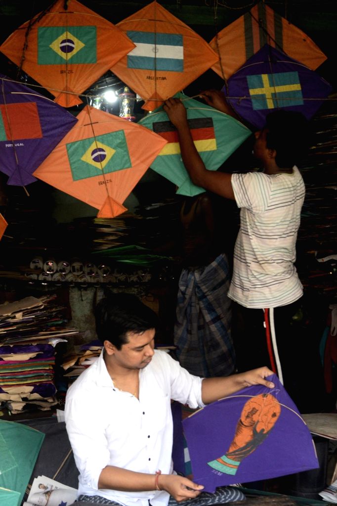 Kite makers make FIFA World Cup themed kites