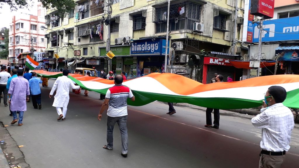 BJP takes out rally carrying 330ft long tricolor on 74th Independence Day