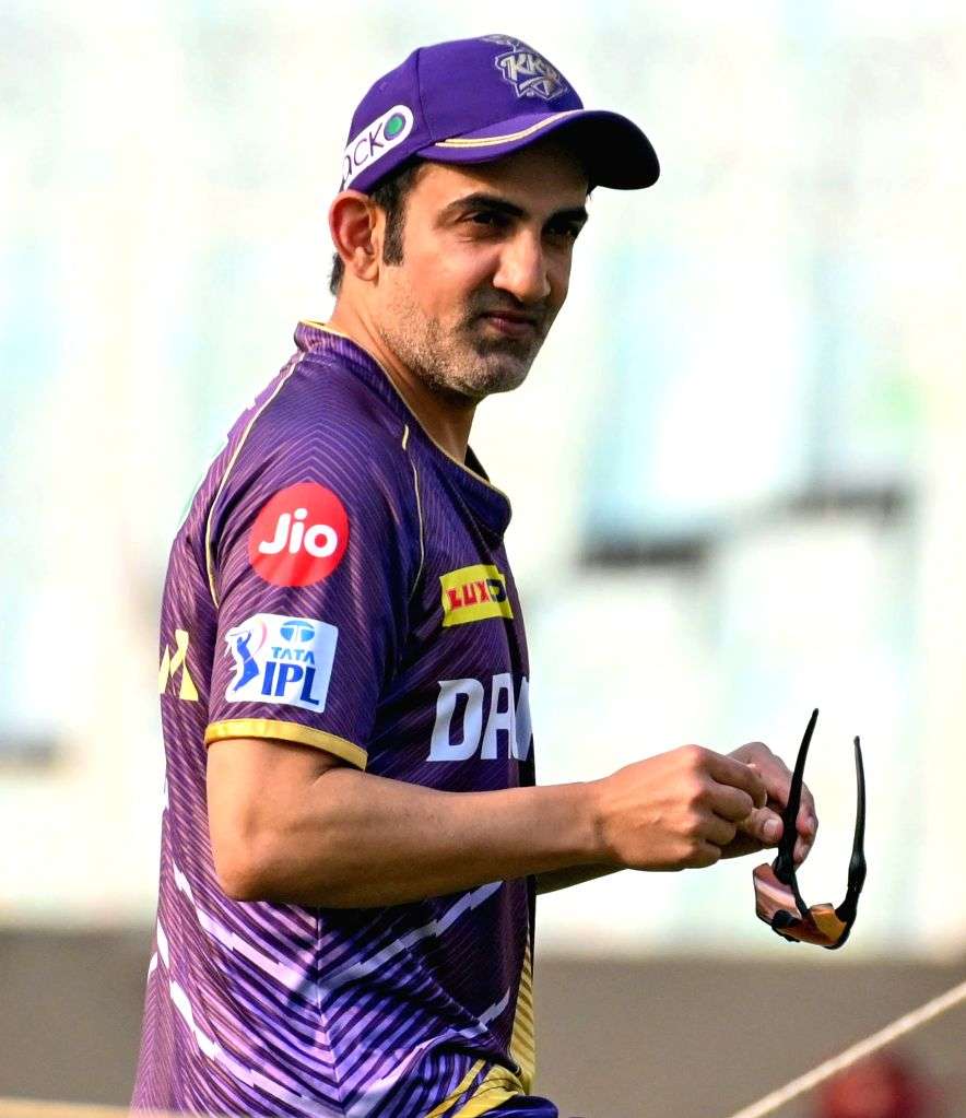 Kolkata : KKR Players during a practice session ahead of the IPL match ...