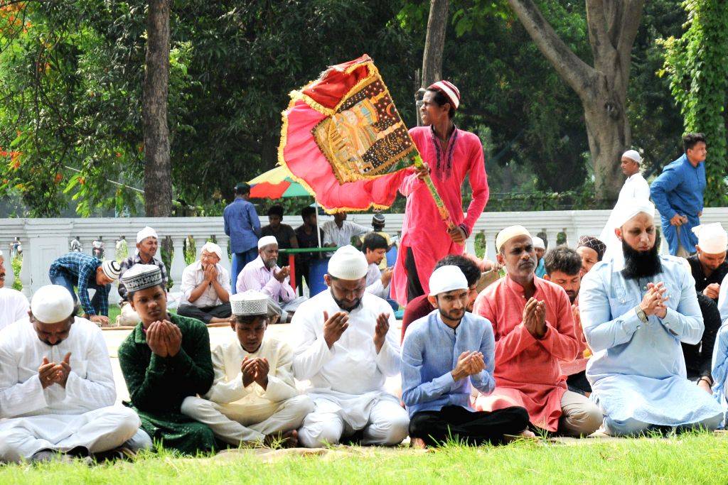 Kolkata : Muslims offer 'namaz' on the occasion of Eid al-Adha at Red Road