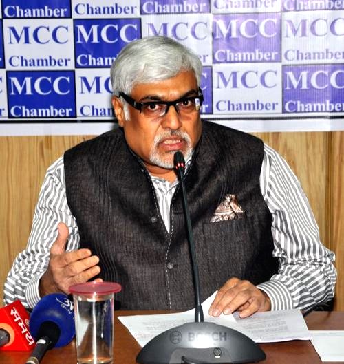 MCCI President Arun Kumar Saraf interacts with media