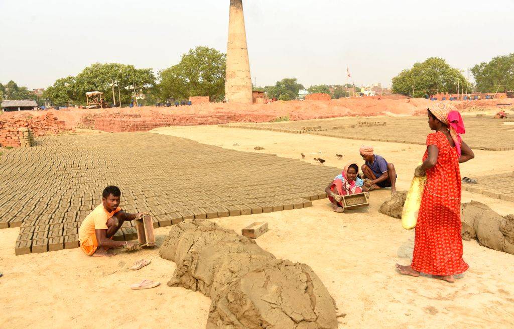 Labourers at a Brick Factory Ahead of Labour Day