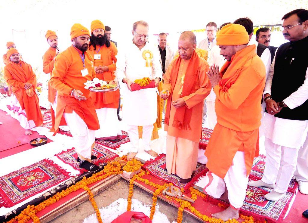 Lakhimpur Kheri: Uttar Pradesh CM Yogi Adityanath during the foundation ...