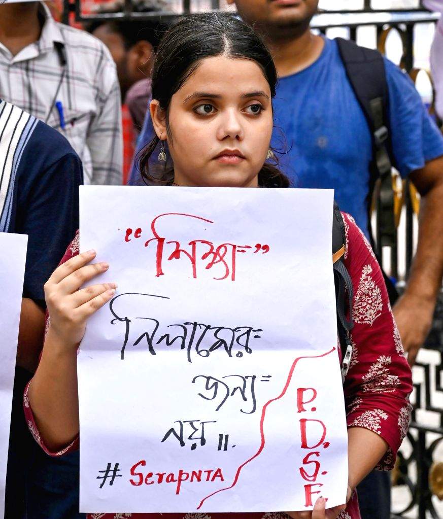Left Student Organisations Hold Protest Against NEP