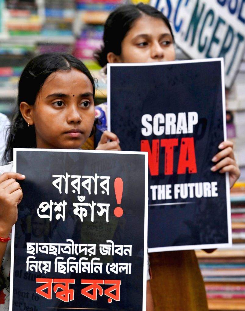Left Student Organisations Hold Protest Against NEP