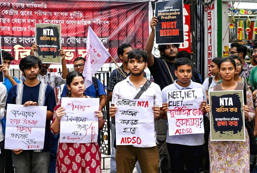Left Student Organisations Hold Protest Against NEP