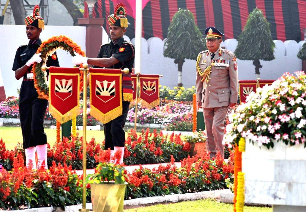 Lieutenant General Batoo Tshering lays a wreath at the Vijay Smarak ...