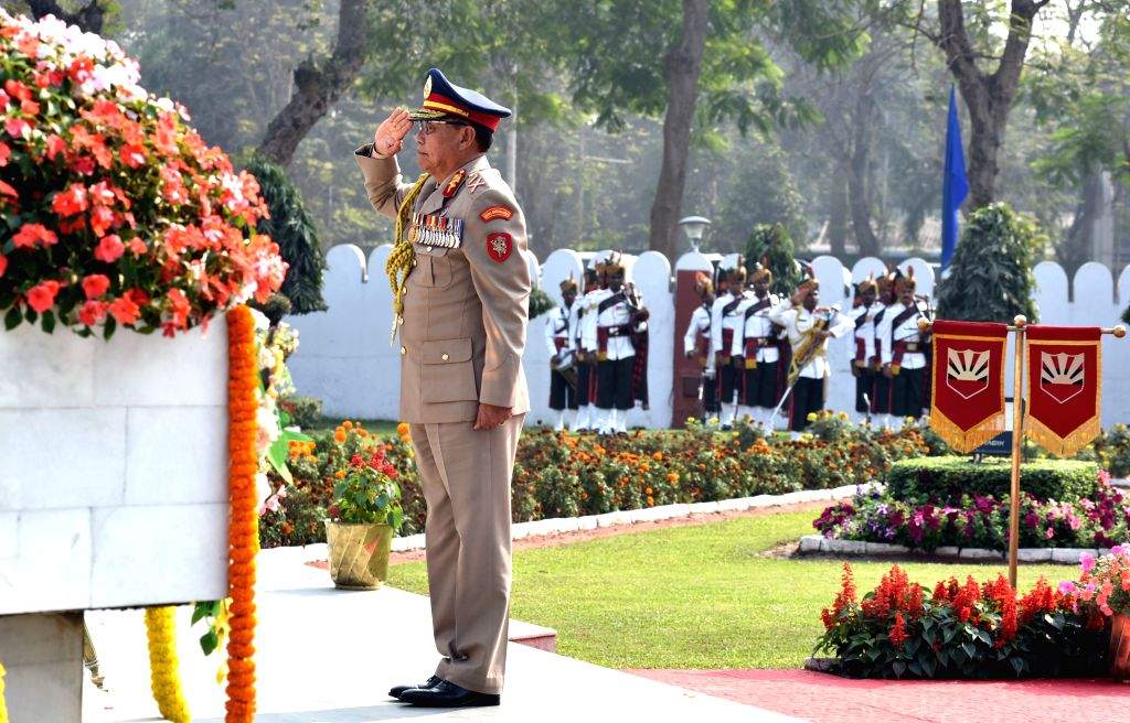 Lieutenant General Batoo Tshering lays a wreath at the Vijay Smarak ...