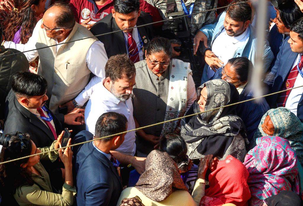 Lok Sabha LoP and Congress MP Rahul Gandhi interacts with NDMC employees