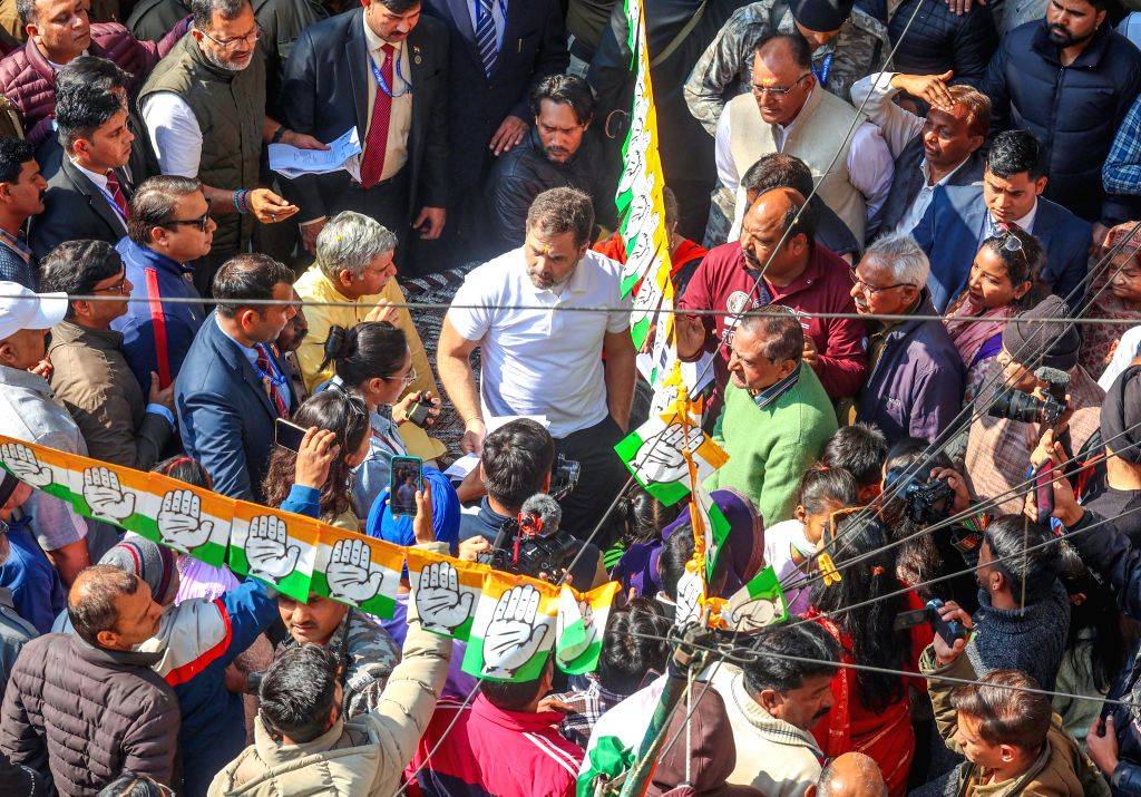 Lok Sabha LoP and Congress MP Rahul Gandhi interacts with NDMC employees