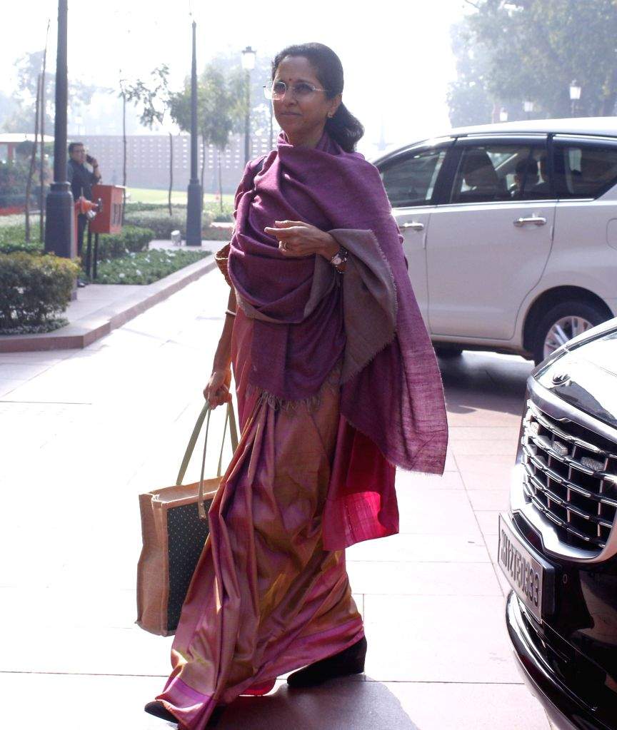 Lok Sabha MP Supriya Sule at Parliament House during the Winter session
